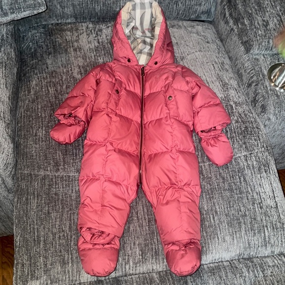 Burberry | Jackets & Coats | Burberry Quilted Down Snowsuit Peony Rose ...
